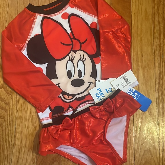 Disney | Swim | Minnie Mouse Toddler Girls 2t Rash Guard Swimsuit Spf 5 ...